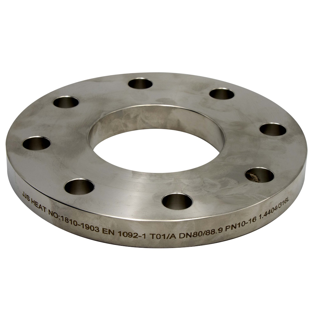 Plate flange, EN 1092-1, T:01, PN10-40, DN20, AISI316L, INDURA